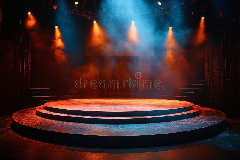 Stage Illuminated by Dramatic Lighting in a Modern Performance Venue ...