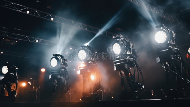 Bright Lights on a Stage, Perfect for Event and Concert Concepts Stock ...
