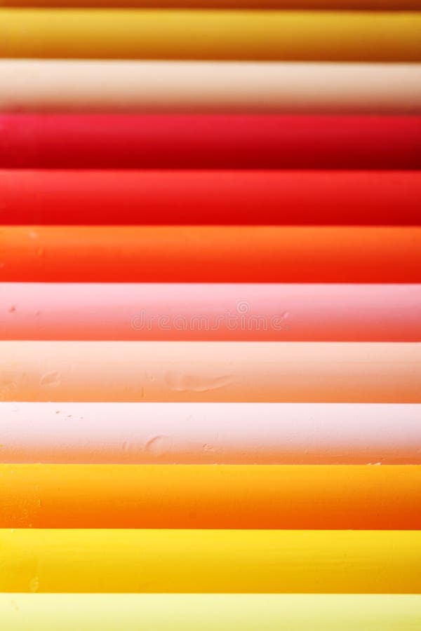 Bright Line of Warm Tone Colorful Chalk Pastel Stock Image - Image of ...