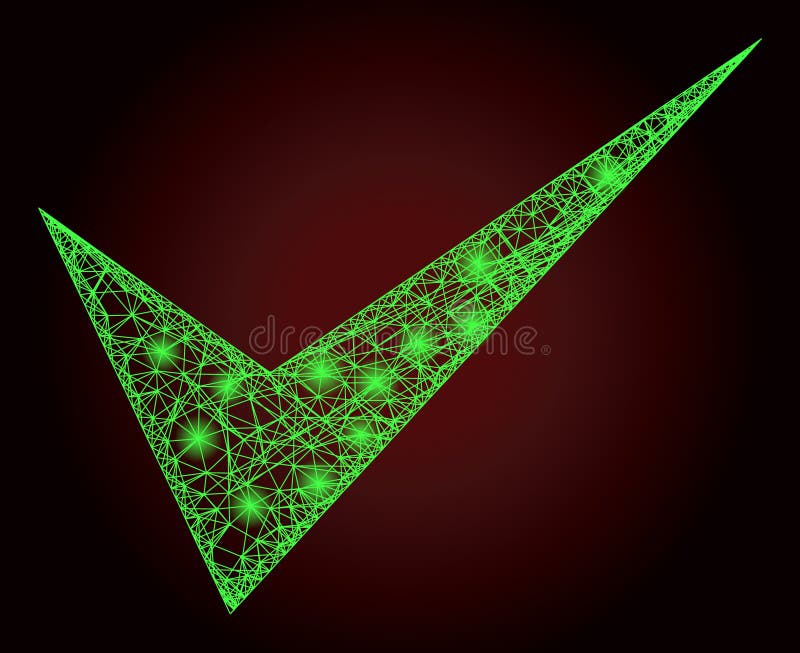 Bright Linear Mesh Yes Sign with Light Spots Stock Vector ...