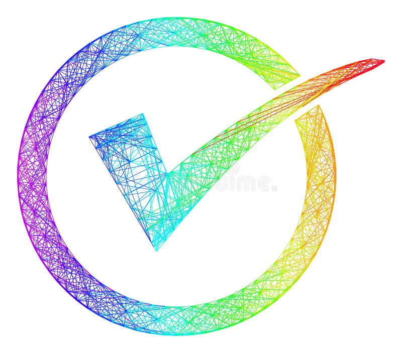 Bright Linear Yes Tick stock illustration. Illustration of colored ...