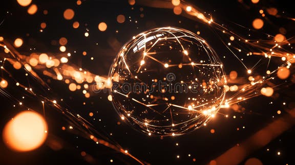 Bright Lines and Particles Joined by Radiant, Interconnected Lines in a ...