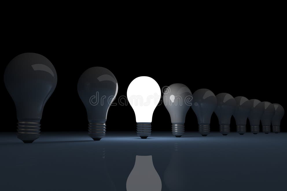 Bright lit light bulb stock illustration. Illustration of electrical ...