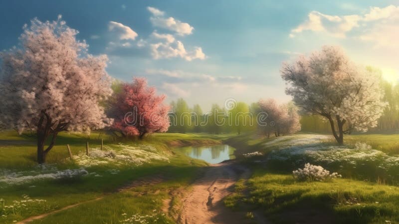 A Lively Spring of Petals and Leaves Intertwined To Create a Fresh and ...