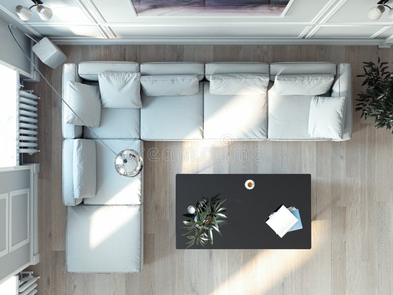 Rendering Sofa Top View White Stock Illustrations – 940 Rendering Sofa ...