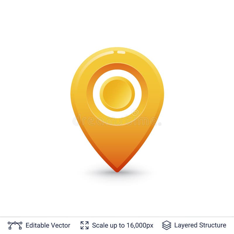Bright location pin. stock vector. Illustration of abstract - 99855446