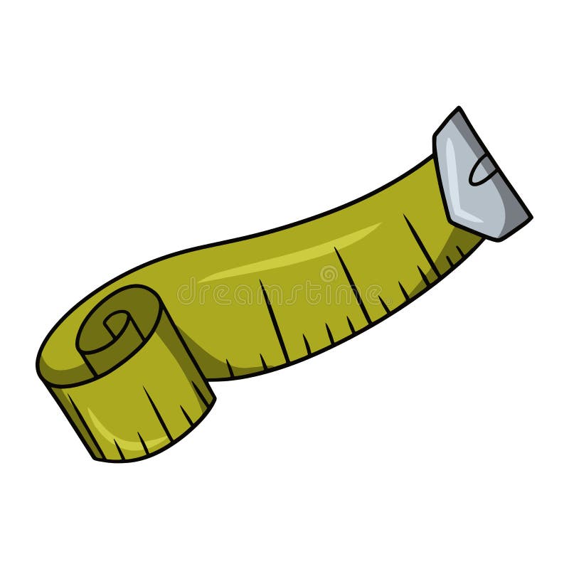 Bright Long Flexible Roulette Ruler, Vector Cartoon Stock Illustration ...