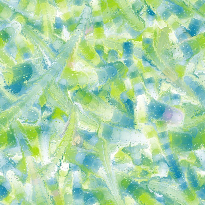 Bright Long Green and Blue Liquid Brush Strokes with Reflection ...