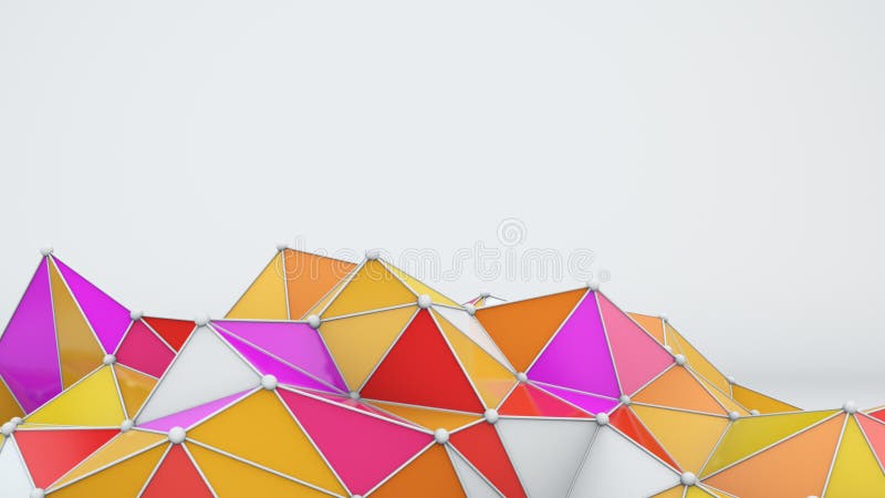 Bright Low Poly Shape 3D Rendering Stock Illustration - Illustration of ...