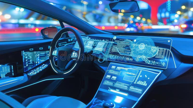 Bright Luminous Interior of a Modern Car Stock Image - Image of element ...