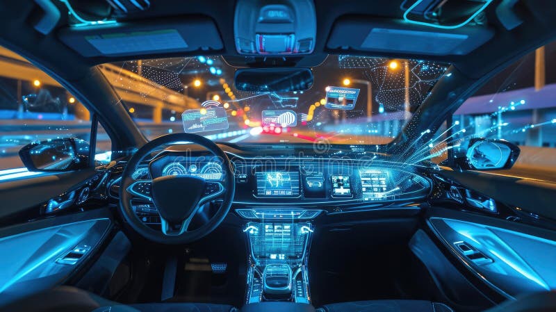 Bright Luminous Interior of a Modern Car Stock Photo - Image of ...