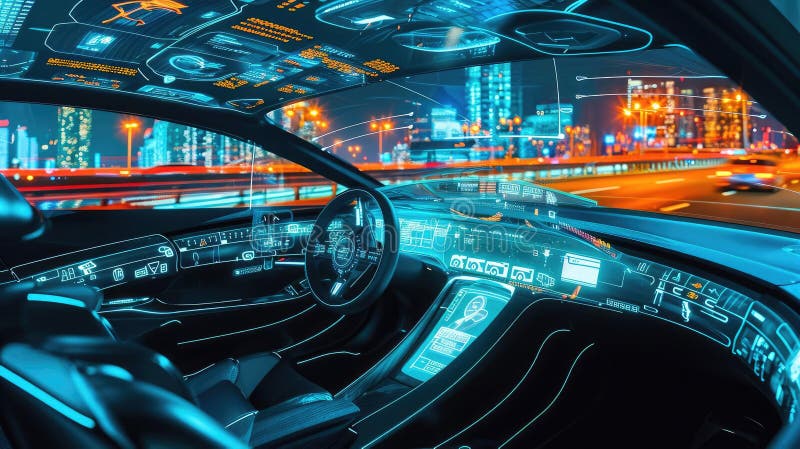 Bright Luminous Interior of a Modern Car Stock Image - Image of ...