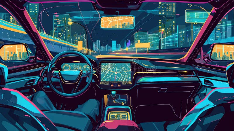 Bright Luminous Interior of a Modern Car Stock Photo - Image of ...