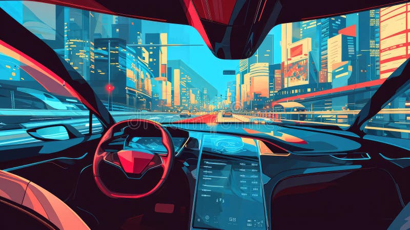 Bright Luminous Interior of a Modern Car Stock Photo - Image of bright ...