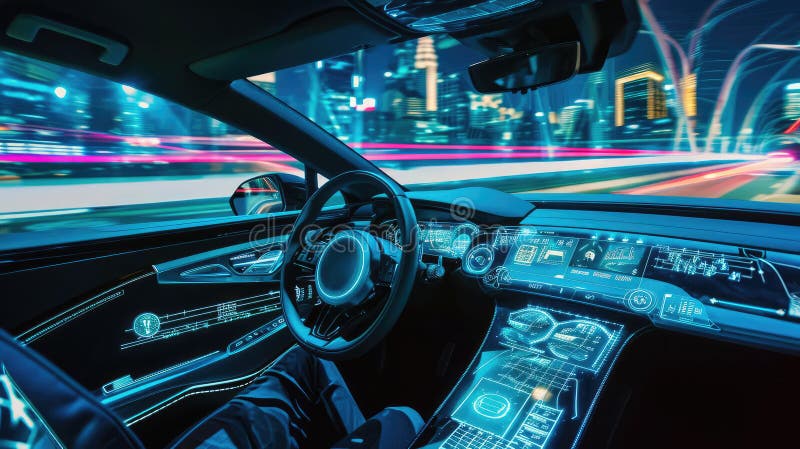 Bright Luminous Interior of a Modern Car Stock Image - Image of ...