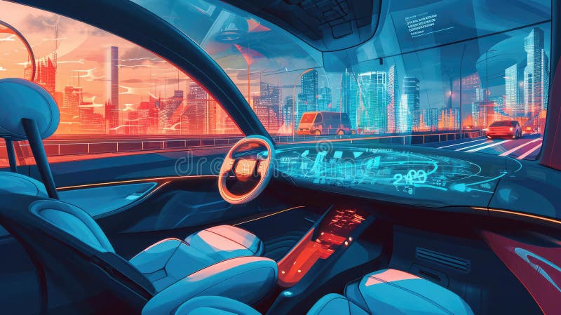 Bright Luminous Interior of a Modern Car Stock Photo - Image of closeup ...