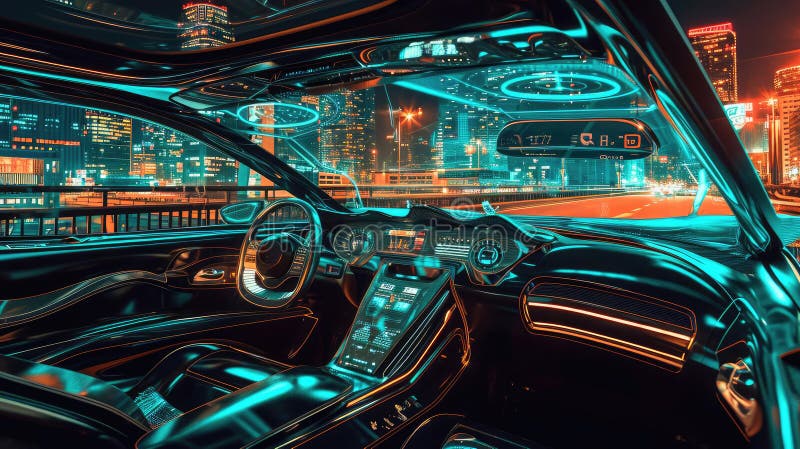 Bright Luminous Interior of a Modern Car Stock Photo - Image of modern ...