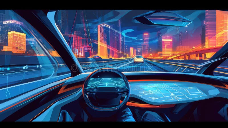 Bright Luminous Interior of a Modern Car Stock Image - Image of ...