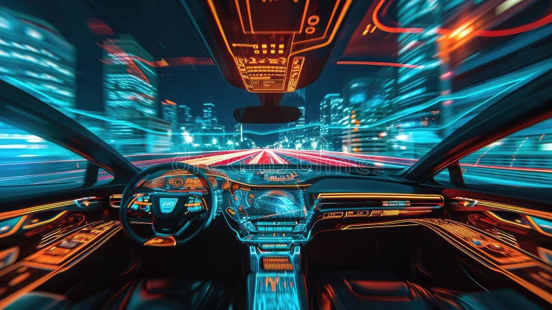 Bright Luminous Interior of a Modern Car Stock Photo - Image of light ...