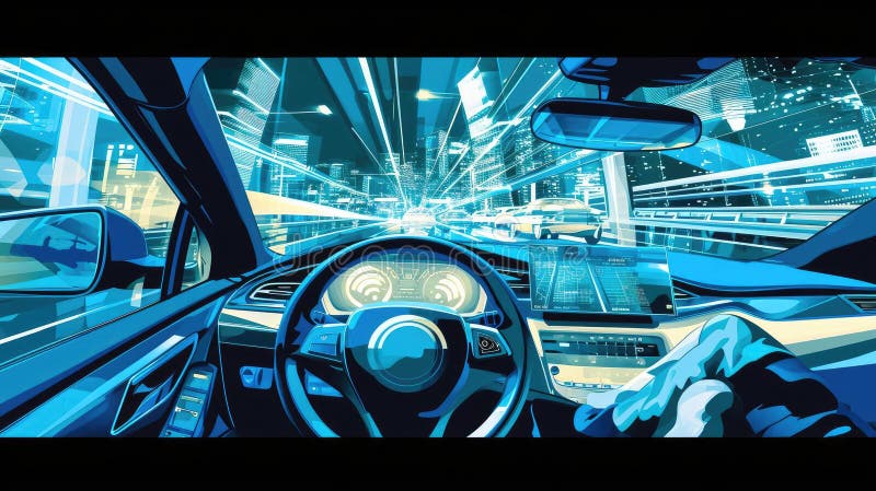 Bright Luminous Interior of a Modern Car Stock Image - Image of element ...