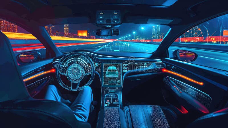 Bright Luminous Interior of a Modern Car Stock Photo - Image of ...