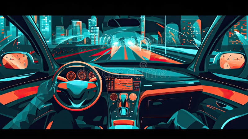 Bright Luminous Interior of a Modern Car Stock Image - Image of auto ...