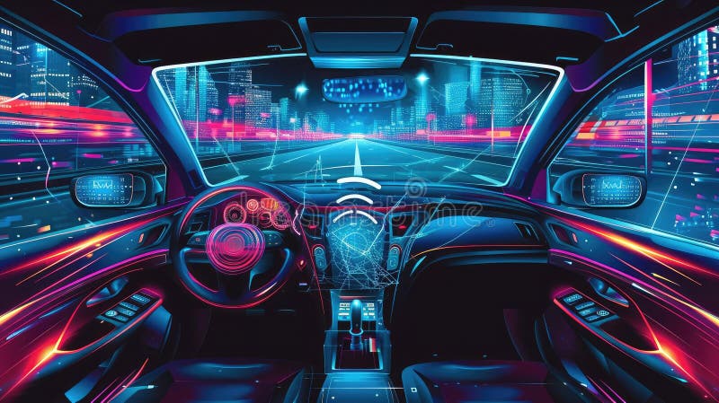 Bright Luminous Interior of a Modern Car Stock Image - Image of element ...