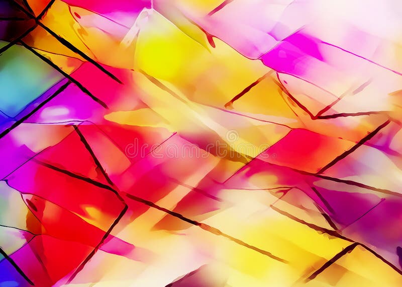 Bright Luminous Mosaic with Stained Glass Effect. Stock Photo - Image ...