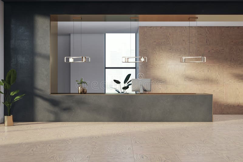 Office Reception with Augmented Reality Wayfinding Stock Illustration ...