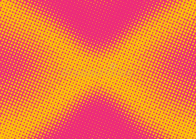 Bright Magenta with Yellow Pop Art Comic Background with Halftone ...
