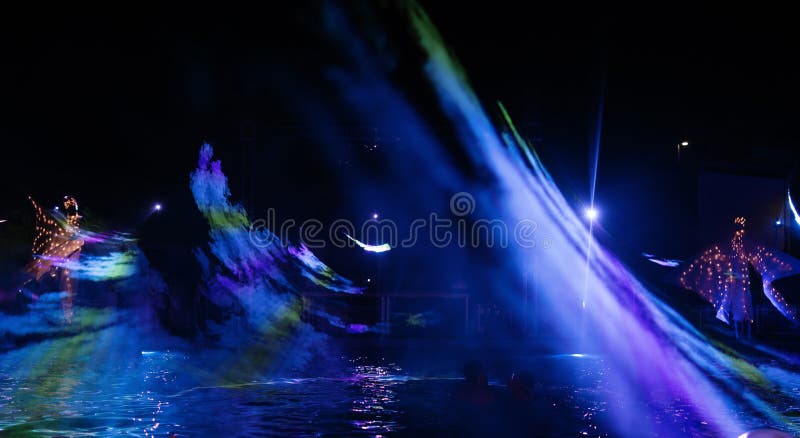 Bright Men Dancing while Dj Set and Lights Show Stock Photo - Image of ...