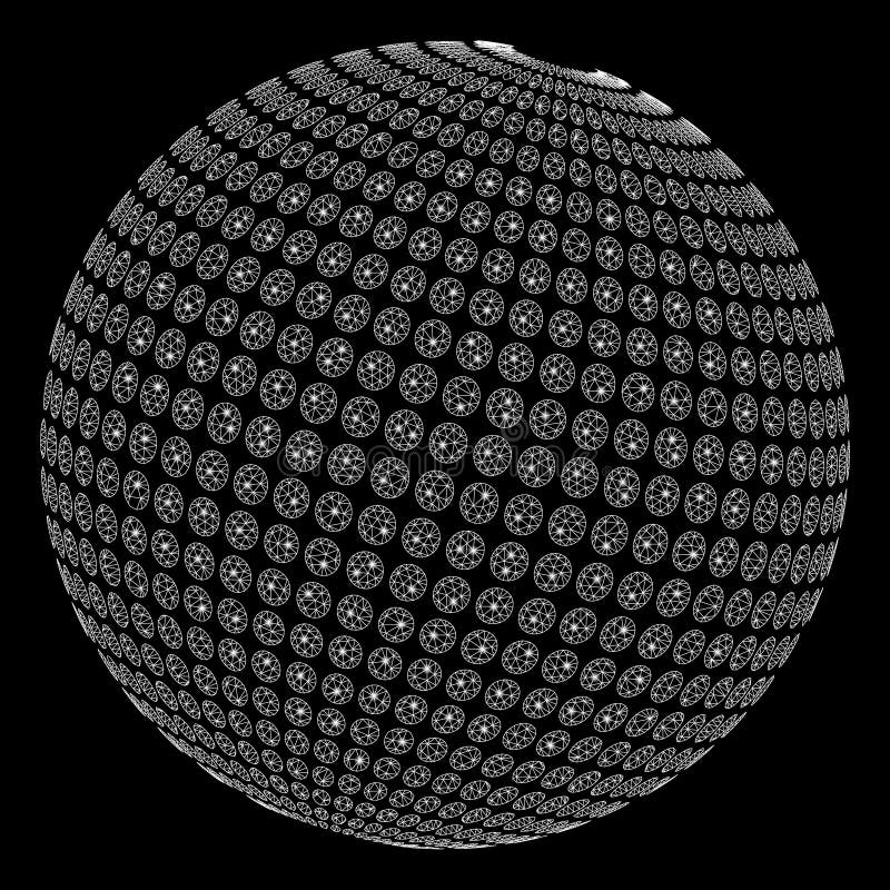 Bright Mesh 2D Abstract Dotted Sphere with Flash Spots Stock Vector ...