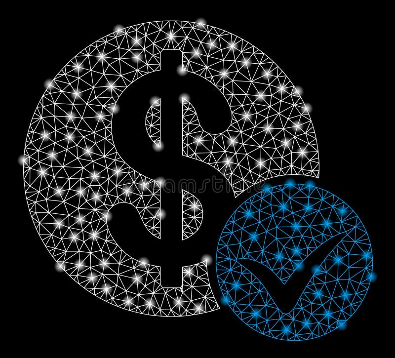 Bright Mesh Wire Frame Accept Payment with Flare Spots Stock Vector ...