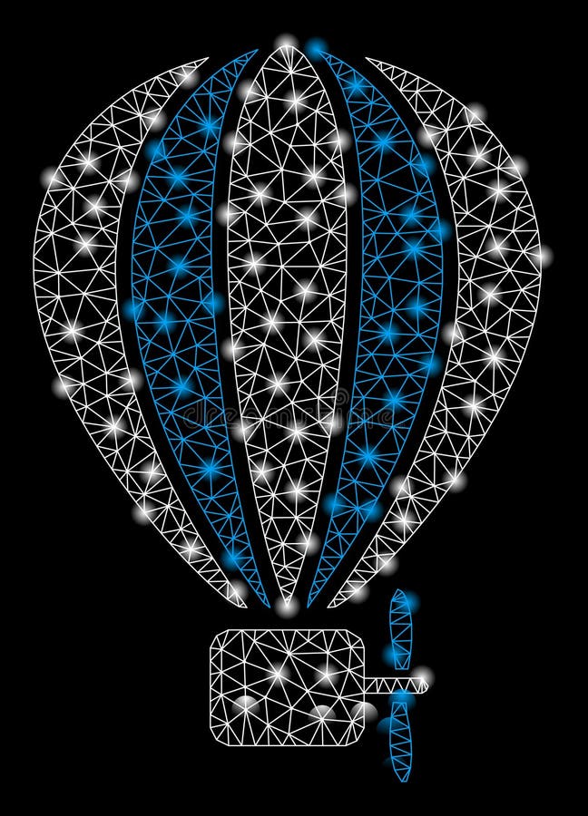 Bright Mesh Carcass Aerostat Balloon with Light Spots Stock Vector ...