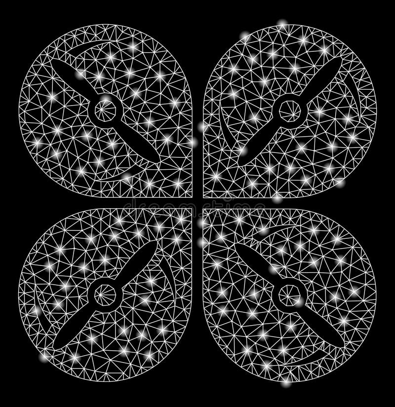 Bright Mesh Network Airdrone Screws Rotation with Light Spots Stock ... Bright Mesh Network Airdrone Screws Rotation with Light Spots Stock ...