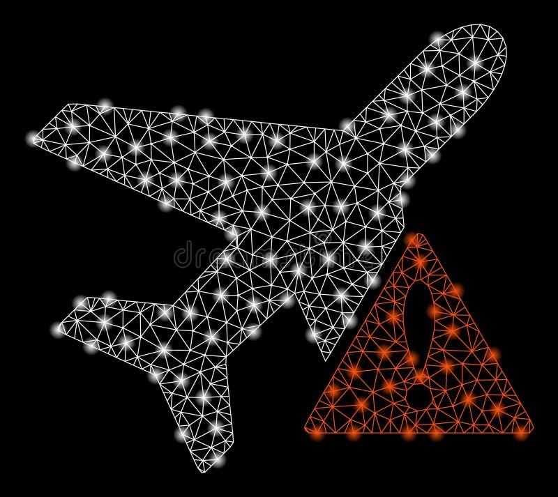 Bright Mesh 2D Airplane Error with Flash Spots Stock Vector ...