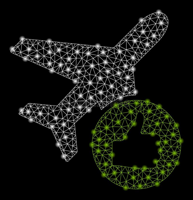 Bright Mesh Network Airplane Valid with Light Spots Stock Vector ...