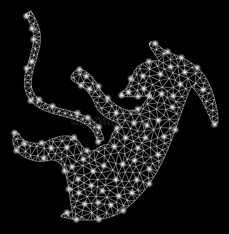 Bright Mesh 2D Alien Embryo with Flash Spots Stock Vector ...