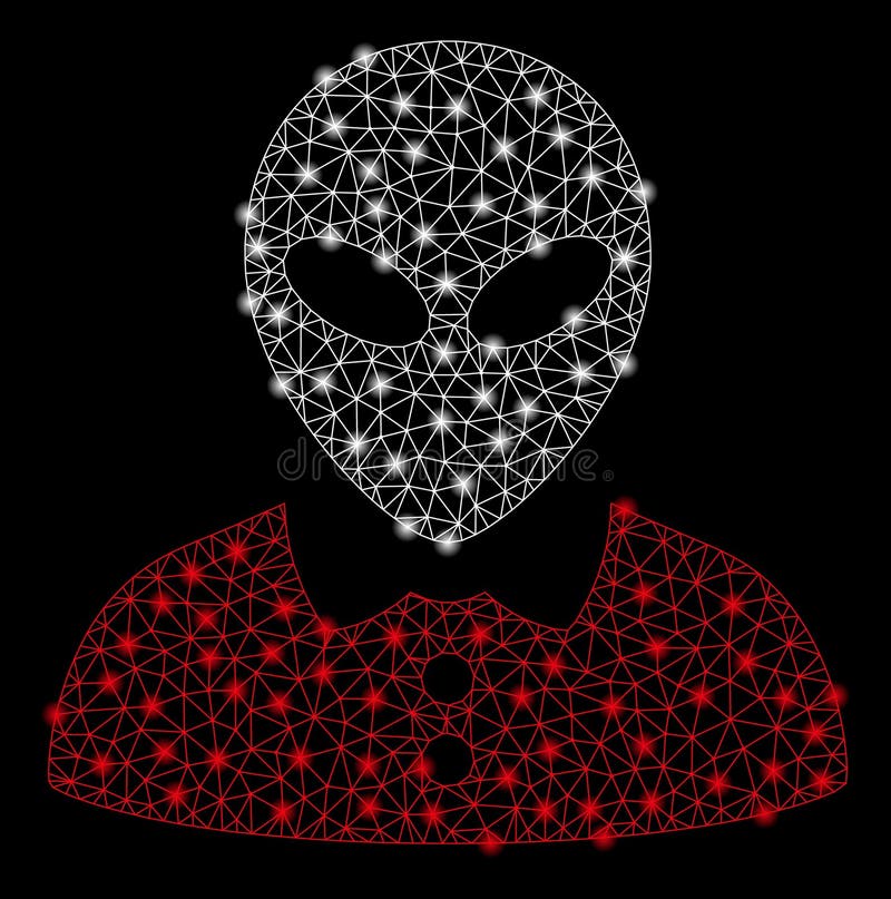 Bright Mesh Wire Frame Alien Female with Flare Spots Stock Vector ...
