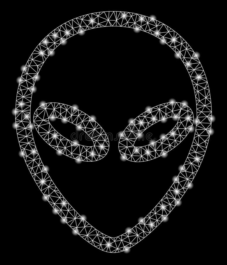 Bright Mesh Wire Frame Alien with Flare Spots Stock Vector ...