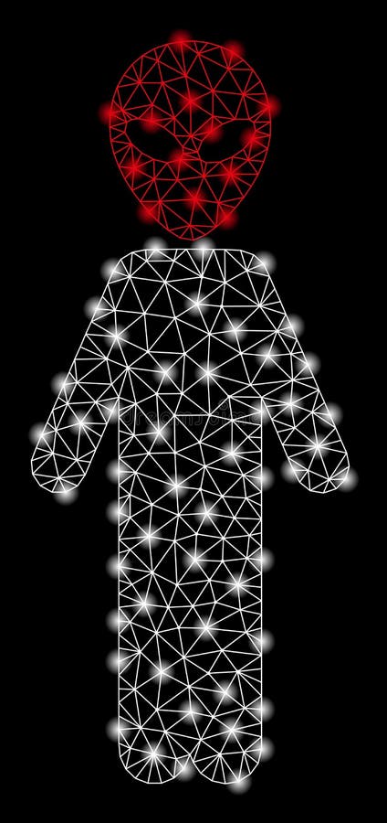 Bright Mesh Network Alien with Flare Spots Stock Vector - Illustration ...