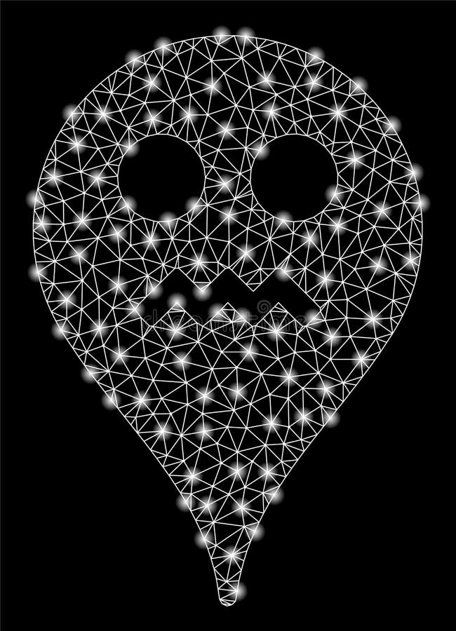 Bright Mesh 2D Angry Smiley Map Marker with Flash Spots Stock Vector ...