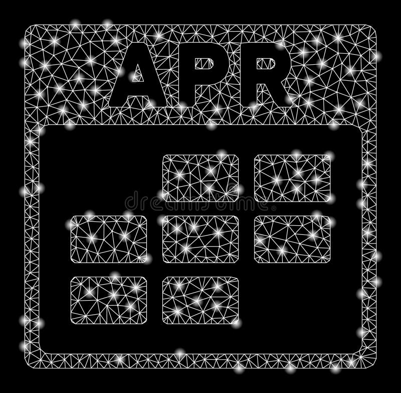 April Calendar Grid Polygonal Frame Vector Mesh Illustration Stock ...
