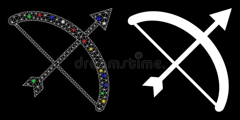 Flare Mesh 2D Archery Bow Icon with Flare Spots Stock Vector ...