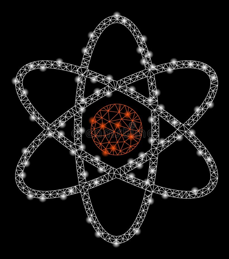 Bright Mesh 2D Atom with Light Spots Stock Vector - Illustration of ...
