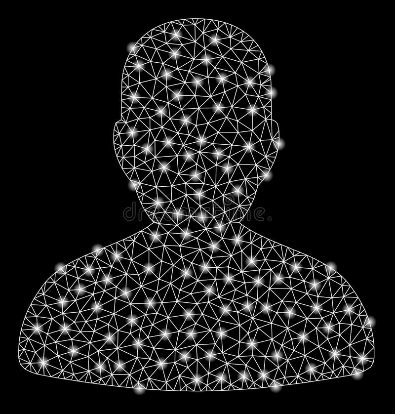 Bright Mesh Network Avatar with Flash Spots Stock Vector - Illustration ...