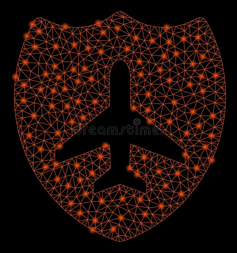 Bright Mesh Carcass Aviation Shield with Flash Spots Stock Vector ...