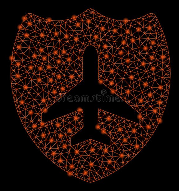 Bright Mesh Carcass Aviation Shield with Flash Spots Stock Vector ...