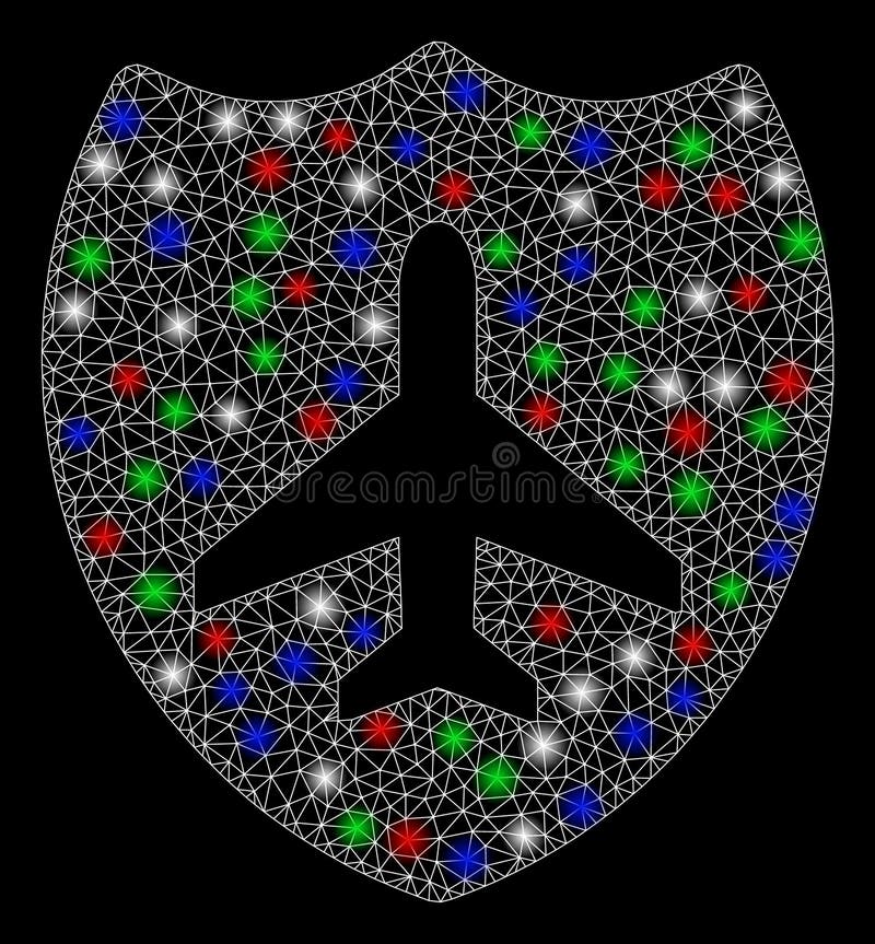 Bright Mesh Carcass Aviation Shield with Flash Spots Stock Vector ...