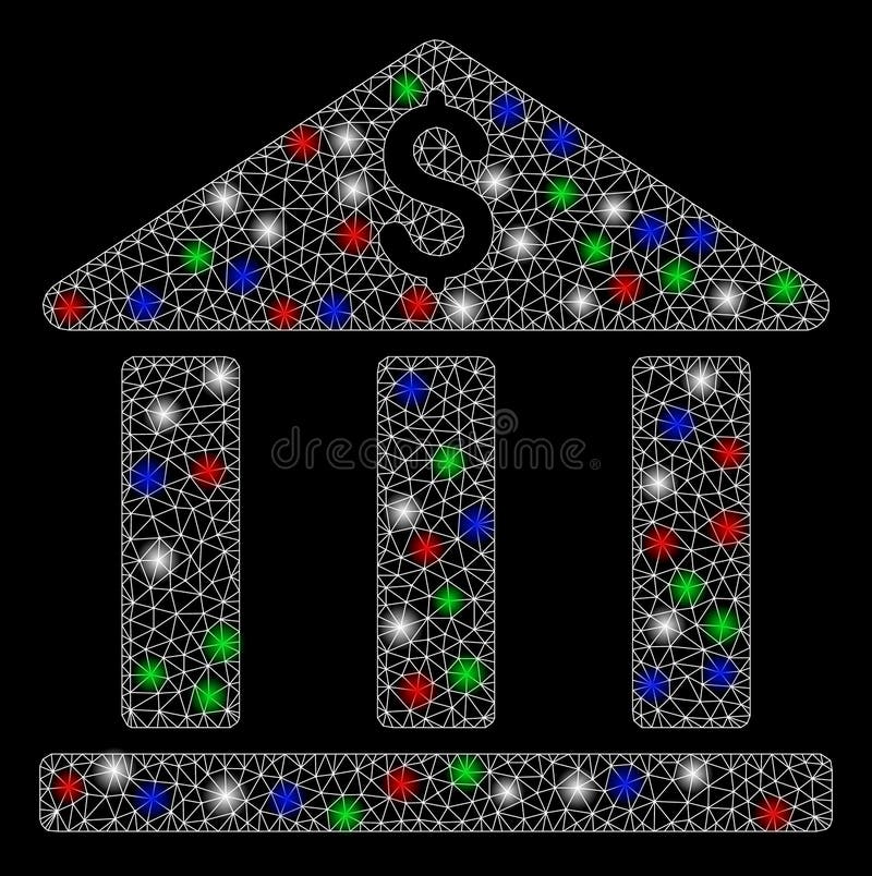 Bright Mesh Network Bank Building with Light Spots Stock Vector ...